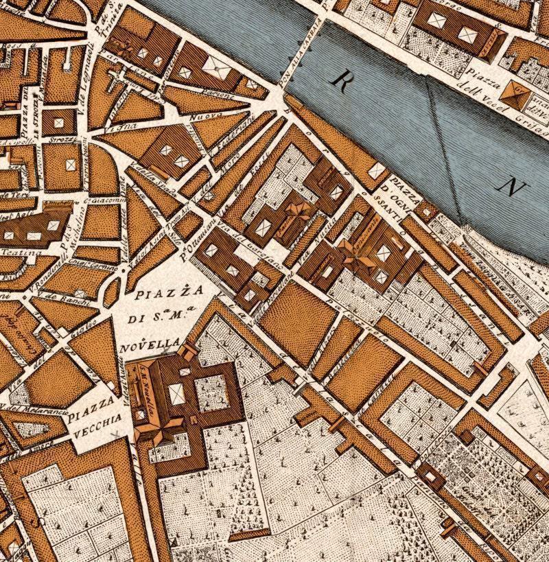 Old Map of Florence Firenze 1847 Antique Florence Map | Wall Map Print ...