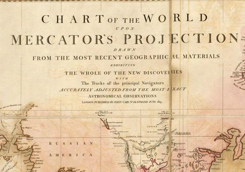 Old World Map in 1819 Antique World Map | Vintage World Map Wall Map - Etsy
