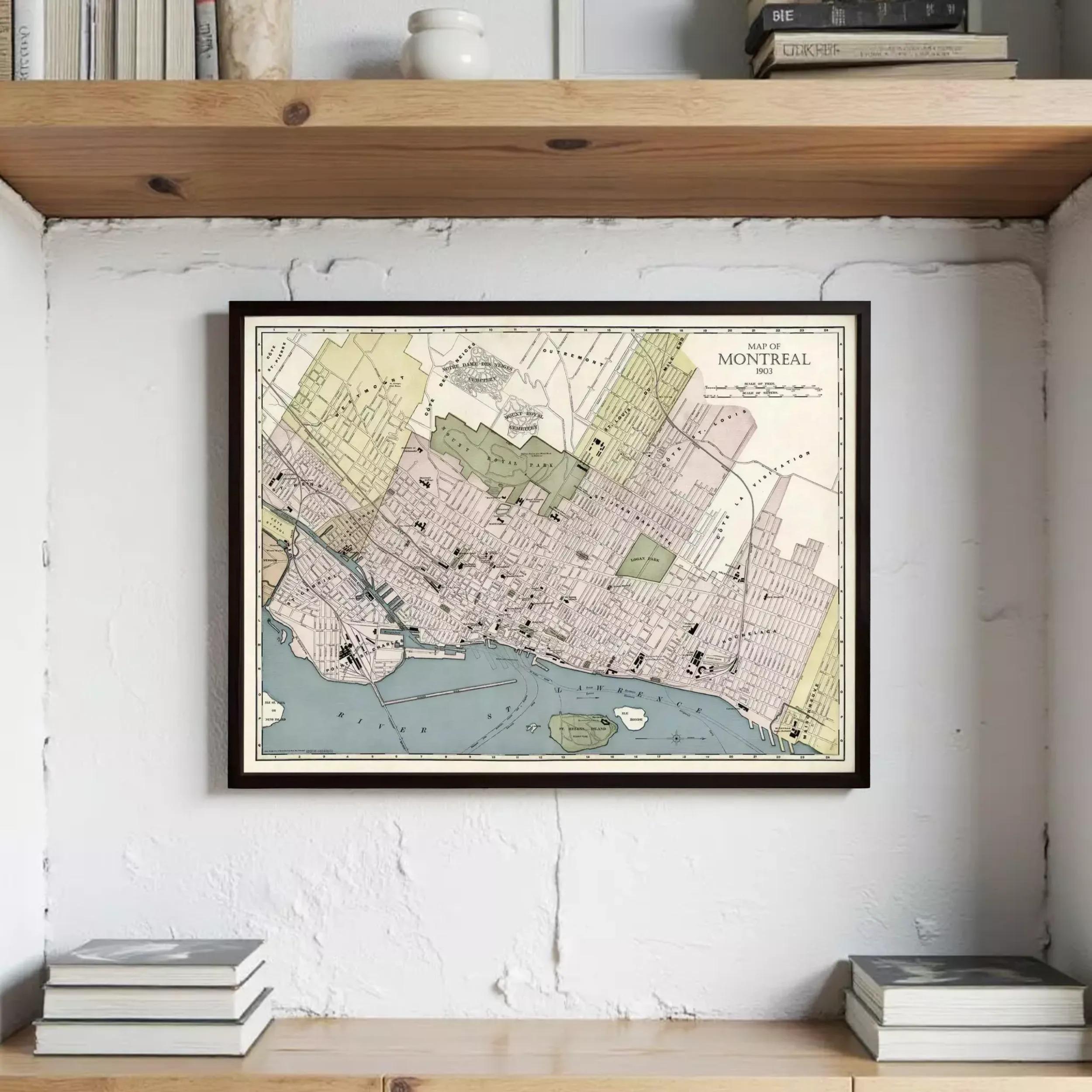 Vintage Montreal Canada Map 1903 | Antique City Wall Print - Etsy