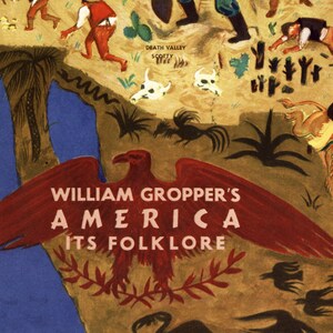 Vintage Map of United States America, Its Folklore, Representing U.S ...