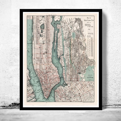 1789 Map of New York City - Etsy