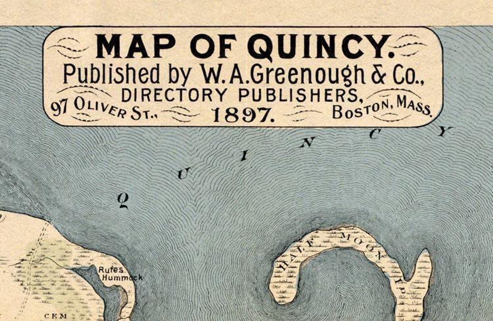 Old Map of Quincy 1897 Massachusetts Vintage Map | Wall Map Print - Etsy