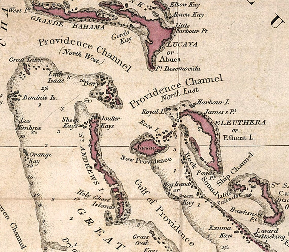 Old Map of Bahamas Bahama Islands 1831 Vintage Poster Wall | Etsy