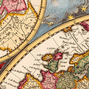 Old Map of the World 1700 Antique Map Vintage Poster Wall | Etsy Australia