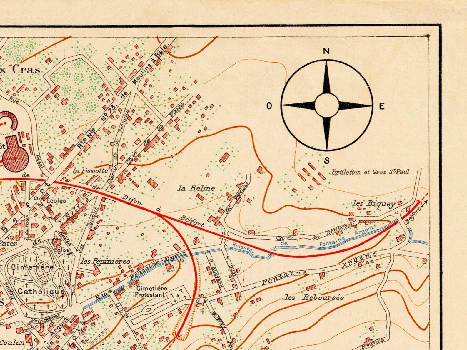 Old Map of Besançon France 1930 Vintage Map | Wall Map Print - Etsy UK