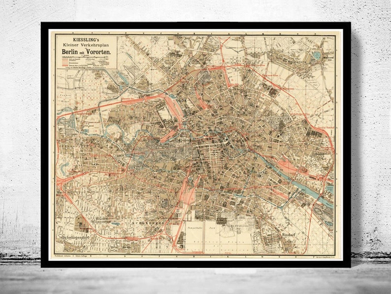 Old Map of Berlin Germany 1904 Vintage Map Vintage Poster | Etsy