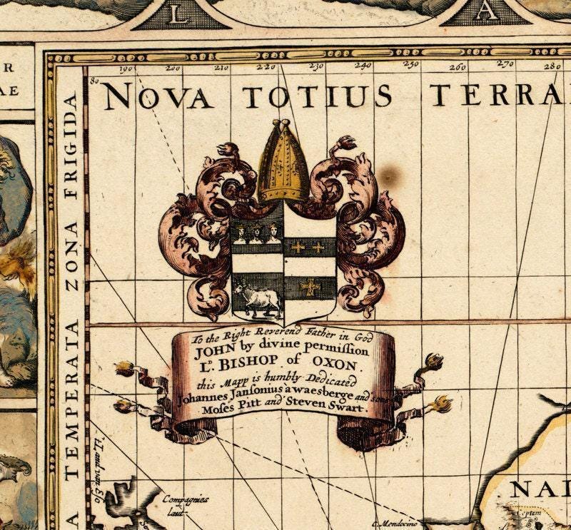 World Map Antique 1640 | Vintage World Map - Etsy