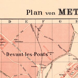 Old Map of Metz France 1904 Vintage Map Vintage Poster Wall Art Print ...