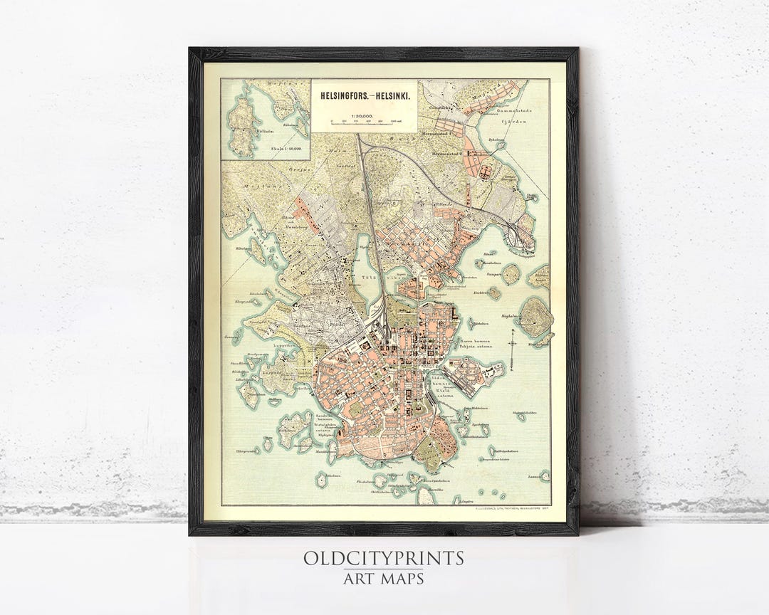 Old Map of Helsinki 1897 | Wall Map Print - Etsy