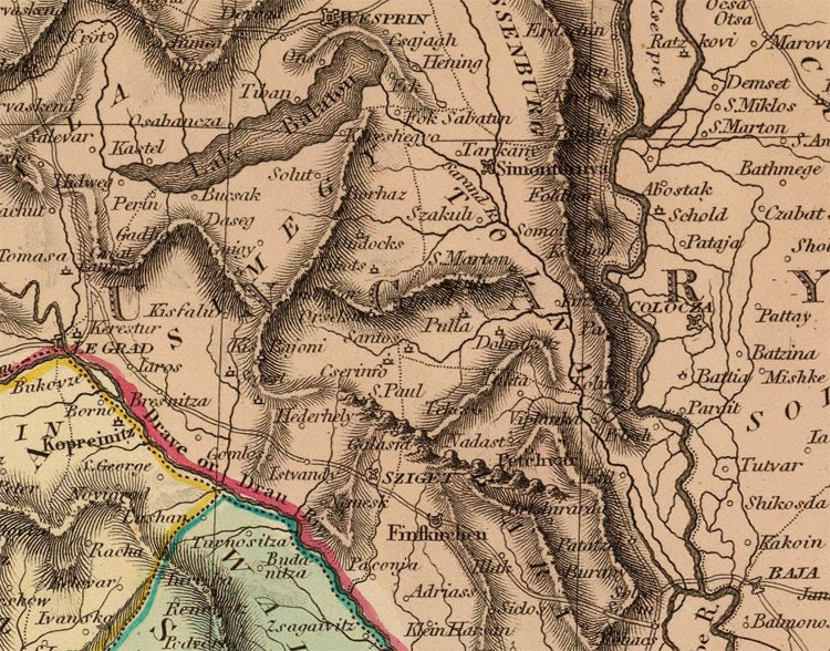 Old Map of Hungary 1831 Vintage Map Vintage Poster Wall Art - Etsy