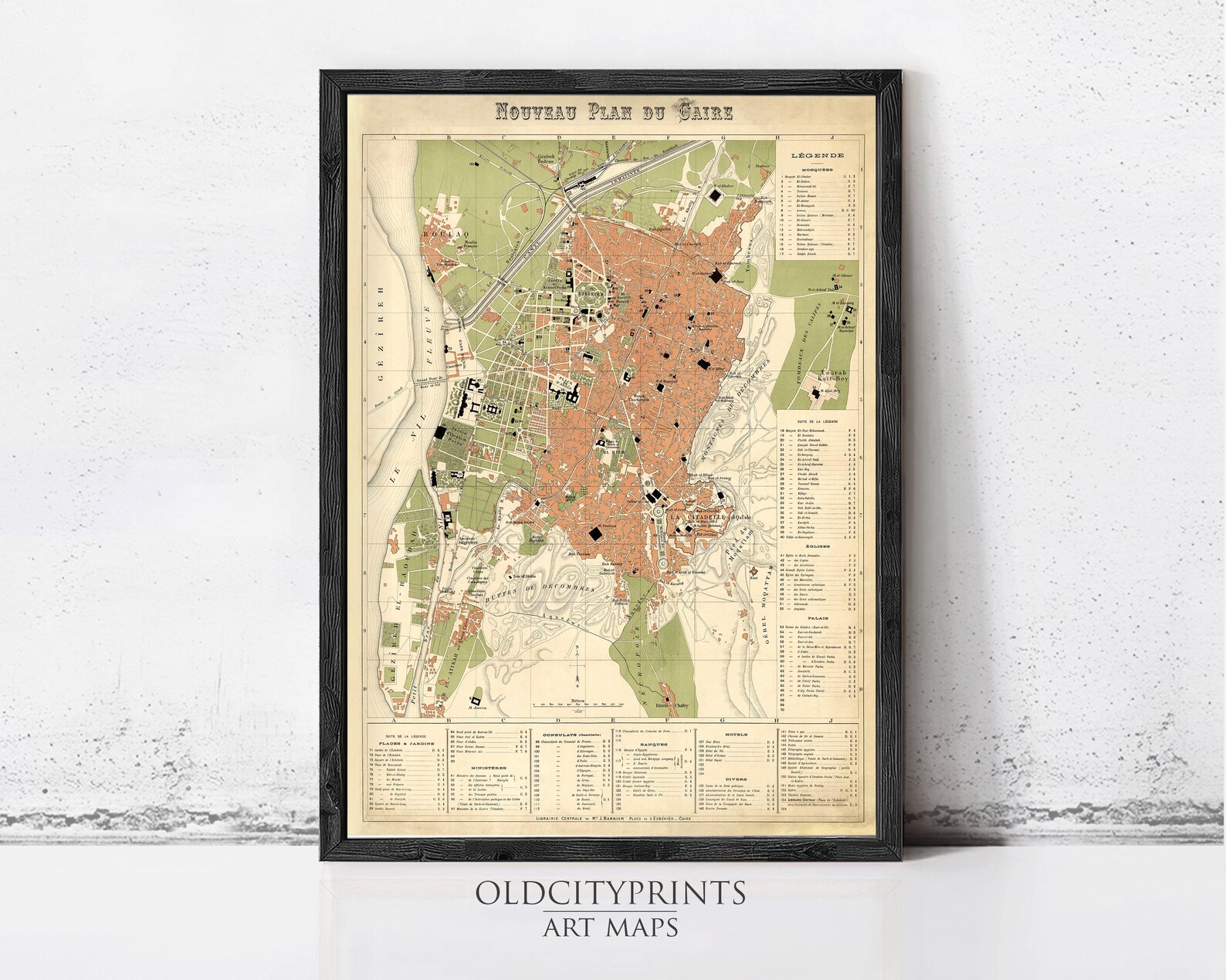 Old Map of Cairo 1886 Egypt Vintage Map | Wall Map Print - Etsy