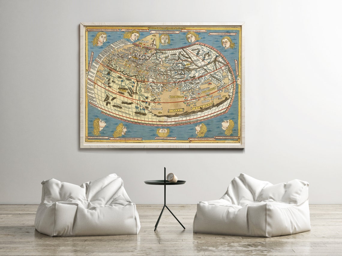 Medieval Old Map of the World 1486 Claudius Ptolemy Vintage - Etsy