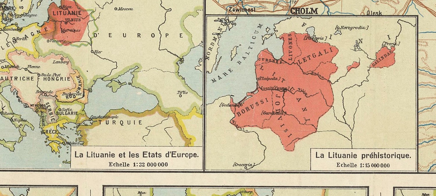 Old Map Of Lithuania 1920 Vintage Map | Vintage Poster Wall Art Print ...