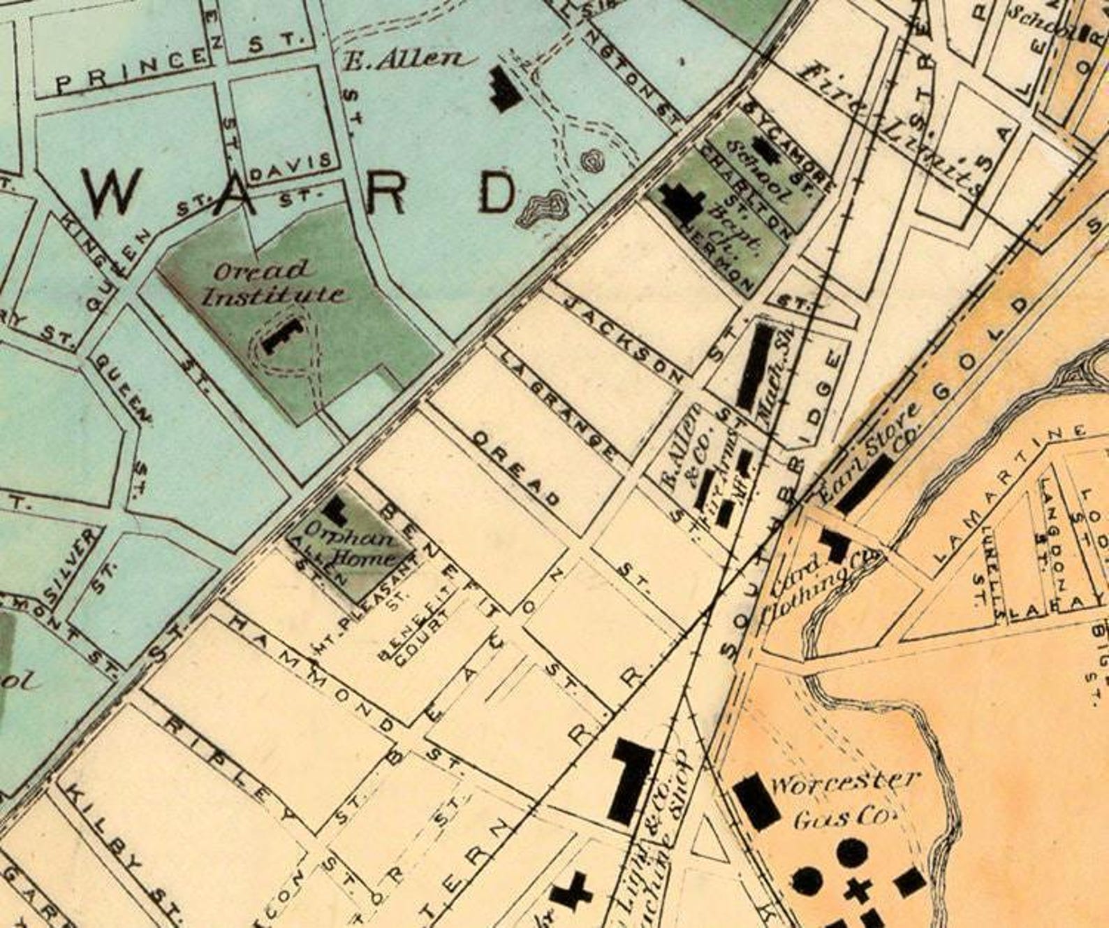Old Map of Worcester Massachusetts 1877 Vintage Map | Wall Map Print - Etsy