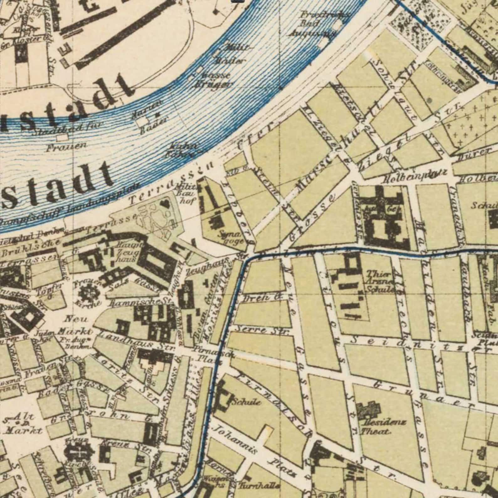 Old Map of Dresden 1878 Germany Vintage Map Vintage Poster - Etsy