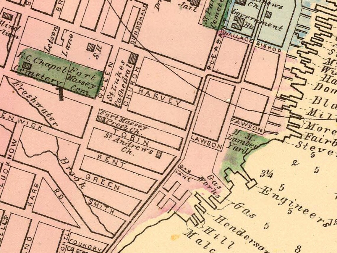 Old Map of Halifax Nova Scotia Canada 1878 Vintage Poster - Etsy