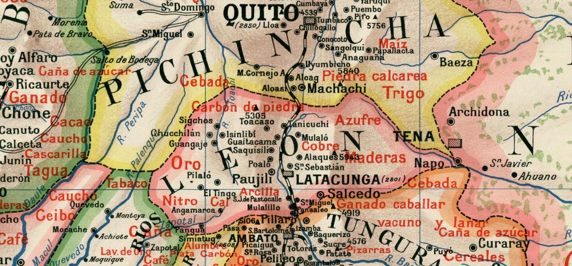 Old Map of Ecuador 1902 Equator Republic Vintage Map Vintage | Etsy