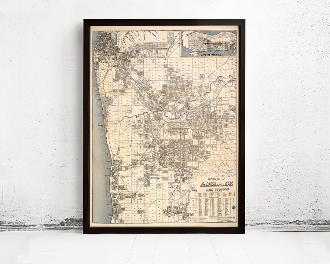 Old Map of Adelaide Australia 1920 Vintage Map Print Vintage Poster ...