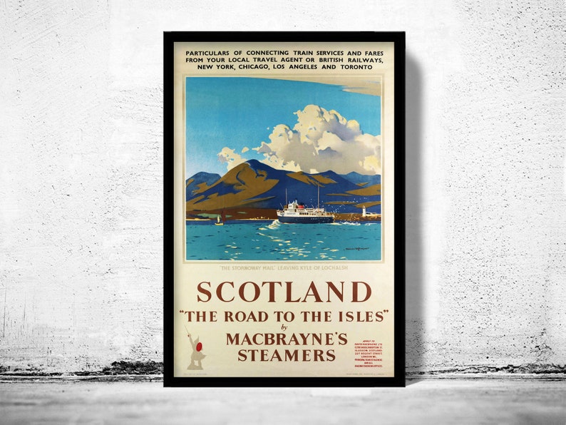 Vintage Poster of Scotland Travel Poster Tourism 1930-40 - Etsy