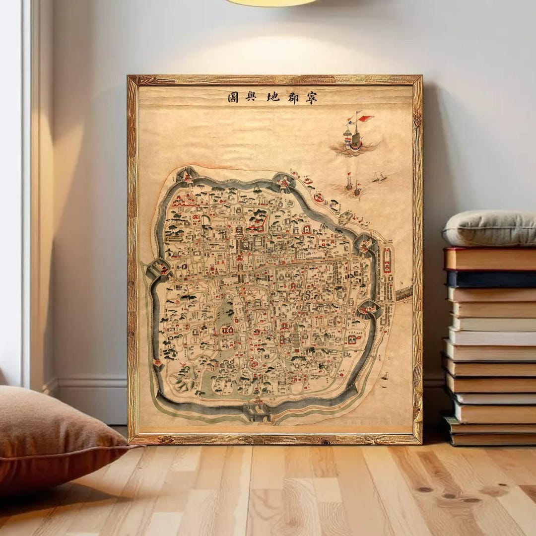 Old Map of Ningbo China 1846 Vintage Map | Wall Map Print - Etsy Canada
