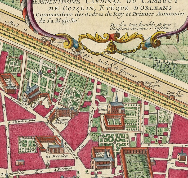 Old Map of Orleans France 1700 Vintage Map Vintage Poster - Etsy