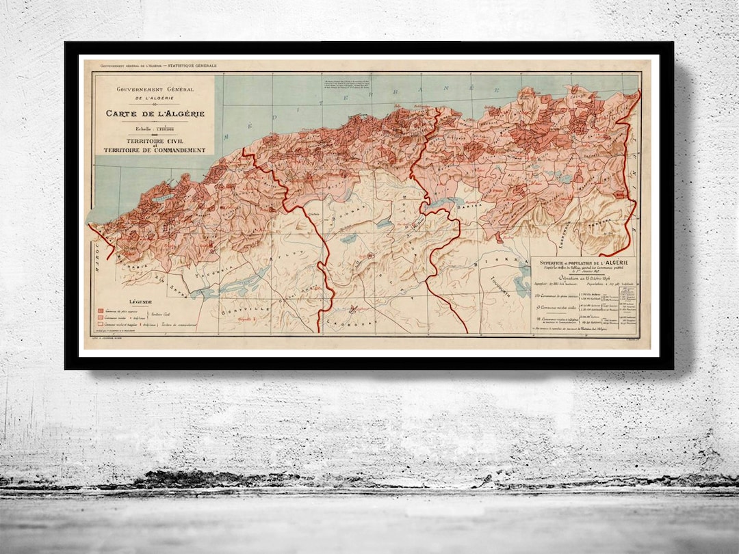 Old Map of Algeria Algerie 1870 Vintage Map Vintage Poster - Etsy