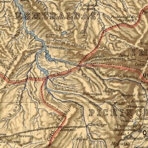 Old Map of Ecuador 1894 Equator Republic Vintage Map Vintage Poster ...