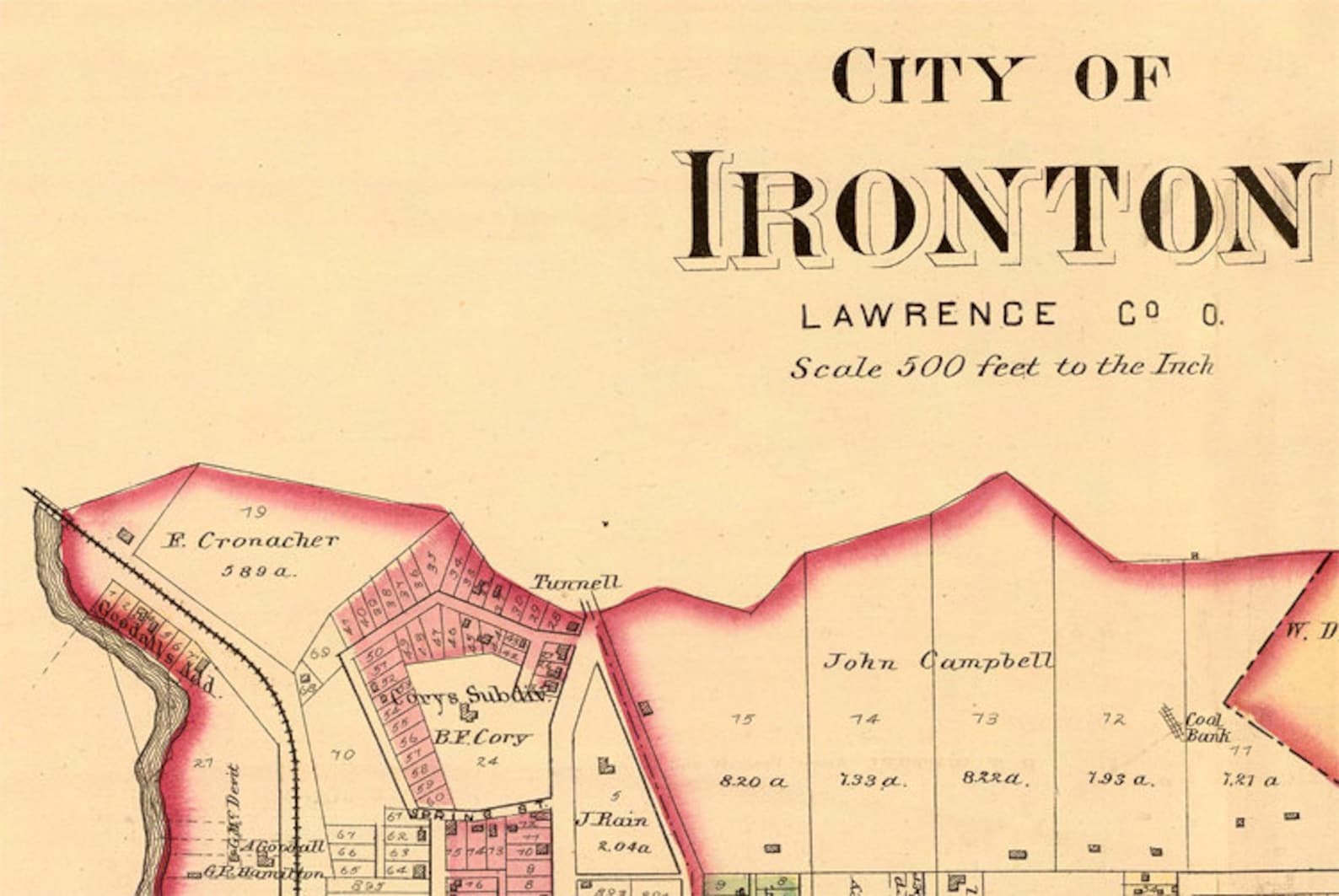 Old Map of Ironton Ohio 1877 Vintage Map Vintage Poster Wall - Etsy