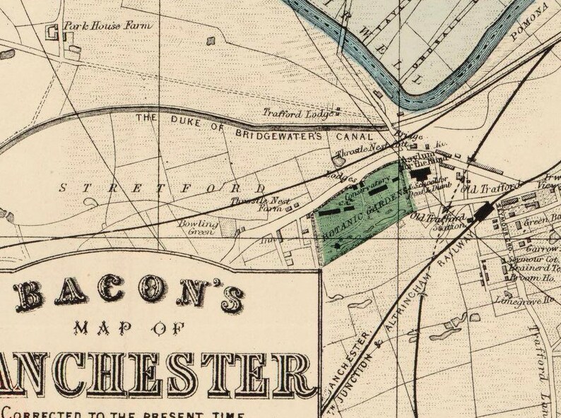 Old Map of Manchester UK 1880 Vintage Map Vintage Poster - Etsy