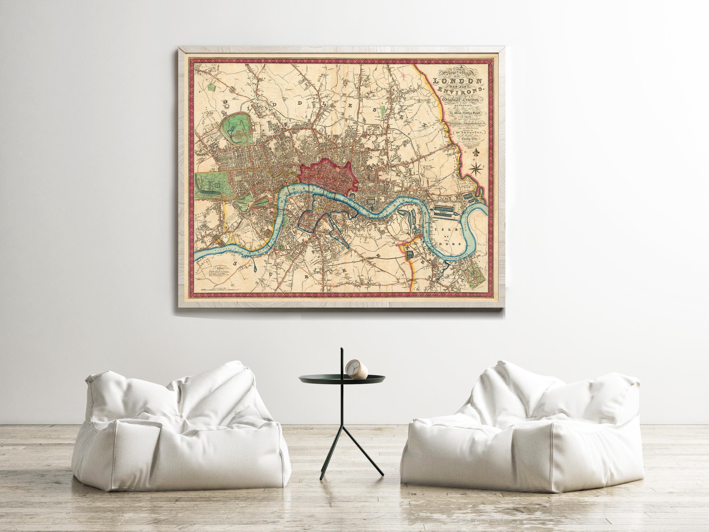 Old Map of London 1822 Vintage Map of London | Wall Map Print - Etsy