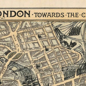 Old Map of London 1892 Birdseye View London Vintage Map | Vintage ...