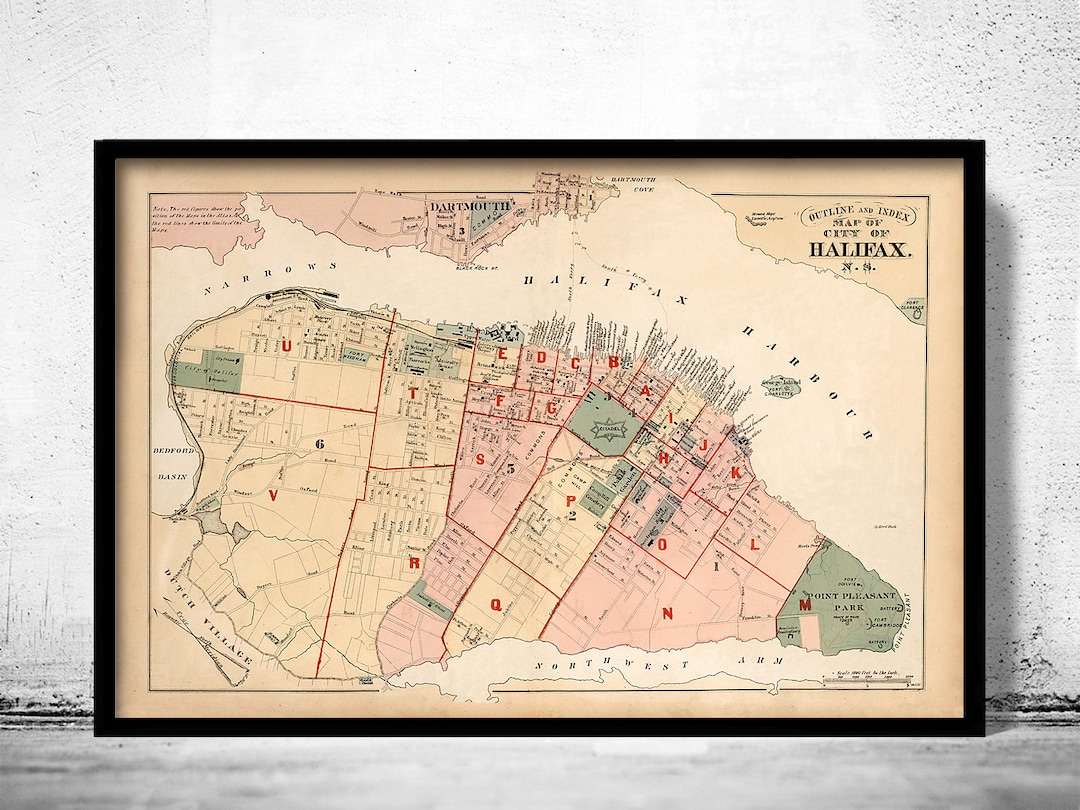 Old Map of Halifax Nova Scotia Canada 1878 Vintage Map - Etsy