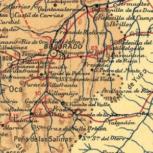 Old Map of Burgos Region 1900 Spain Vintage Map | Vintage Map Wall Art ...