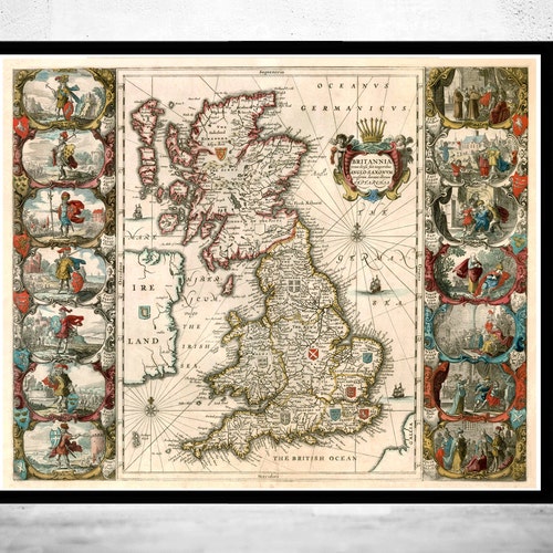 United Kingdom and Ireland Wall Map Poster - Etsy
