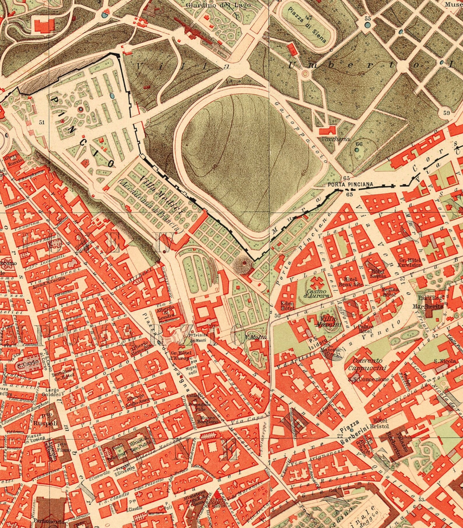 Old Map of Rome Italy 1910 Vintage Map Vintage Poster Wall | Etsy