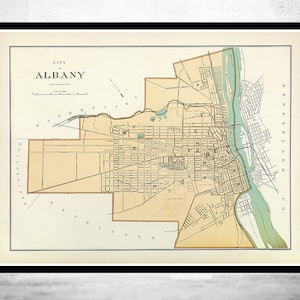 Old Map of Albany New York 1895 | Vintage Poster Wall Art Print | Wall ...