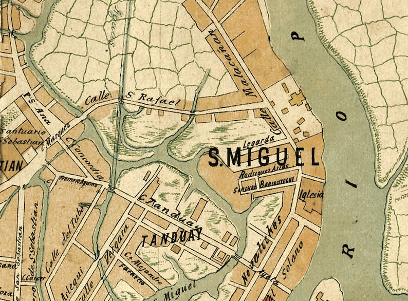 Old Map of Manila Philippines 1898 Vintage Map Vintage Poster | Etsy