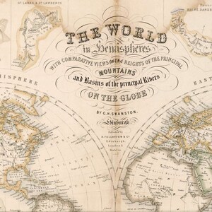 Old World Map 1862 Mercator Projection Vintage Map | Vintage Poster ...