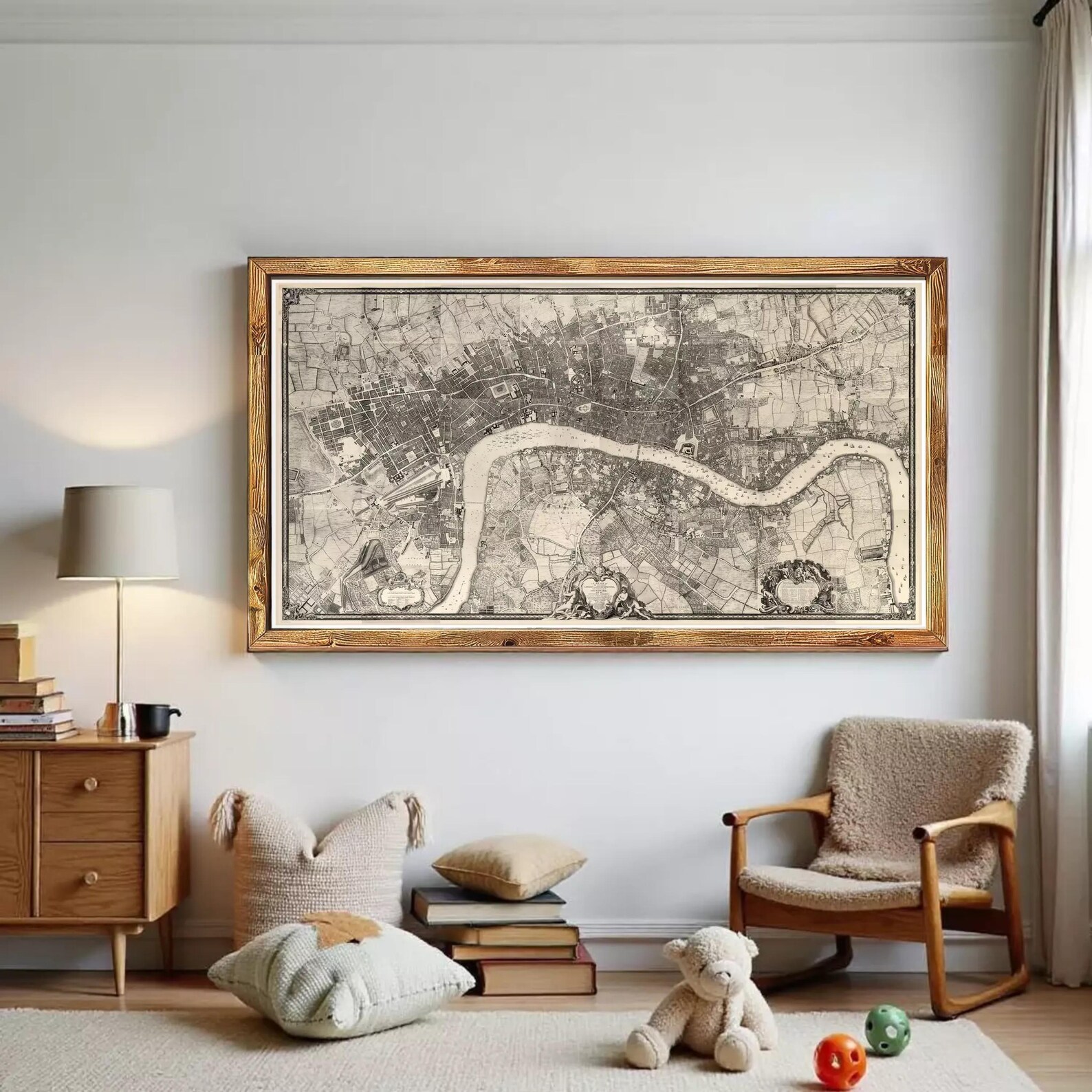 Old Map of London 1746 John Rocque Vintage Map of London | Wall Map ...