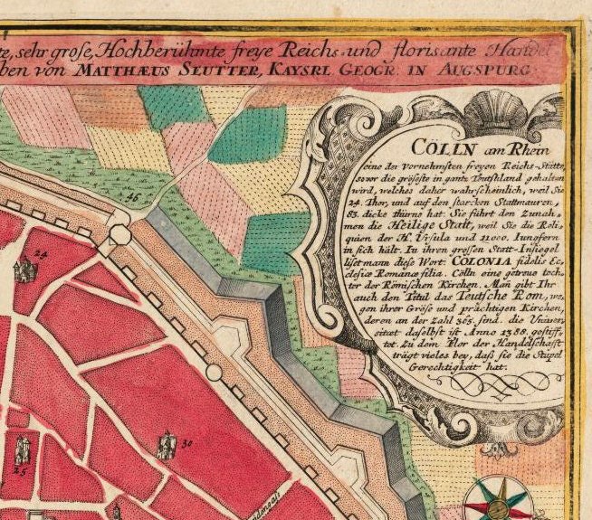 Old Map Of Koln Cologne, Germany 1740 | Vintage Poster Wall Art Print ...