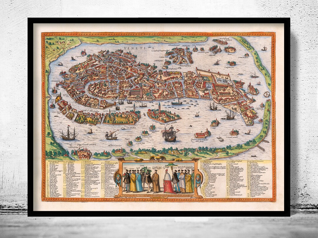 Old Map of Venice 1756 Venetia Vintage Map Vintage Poster Wall Art ...