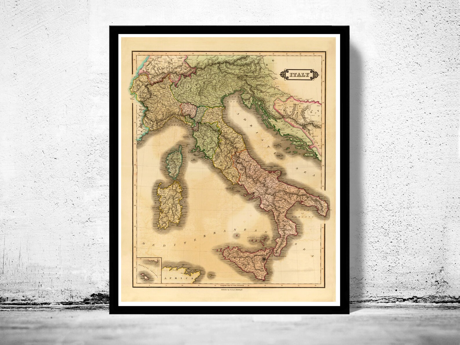 Old Map of Italy 1831 Vintage Map of Italy Vintage Poster - Etsy