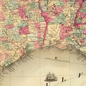 Old Map of United States 1867 Vintage Map of USA Wall Map | Vintage ...