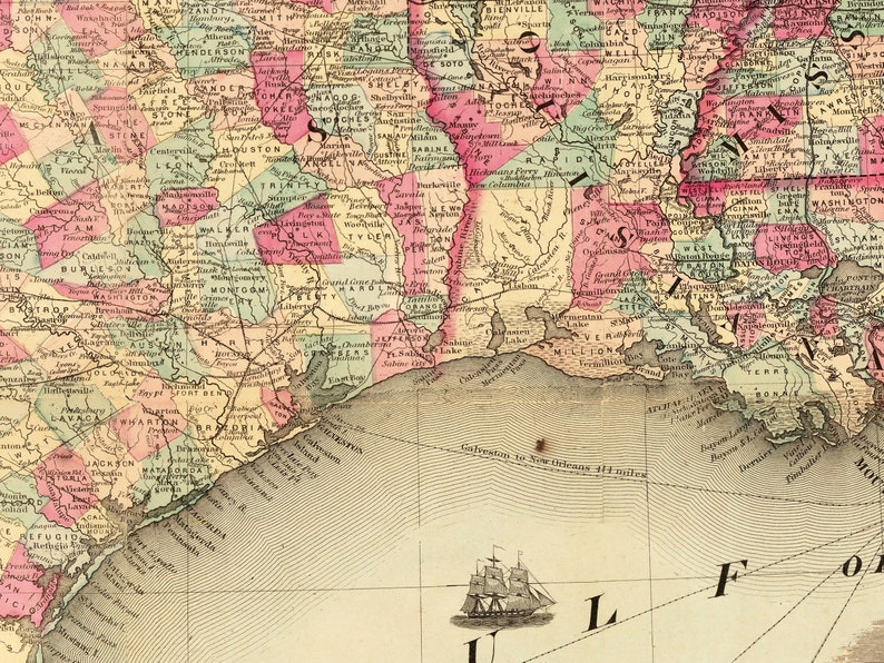 Old Map of United States 1867 Vintage Map of USA Wall Map - Etsy