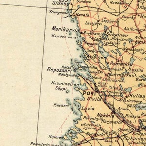 Old Map of Finland 1930 Vintage Map of Finland | Vintage Poster Wall ...