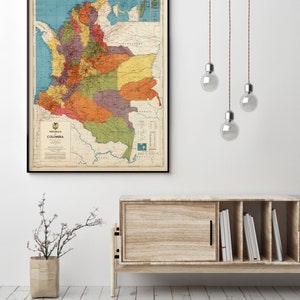 Old Map of Colombia Vintage Map Vintage Poster Wall Art Print Wall Map ...