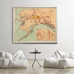 Old Map of Alaska 1898 Vintage Alaska Vintage Map | Vintage Map Wall ...