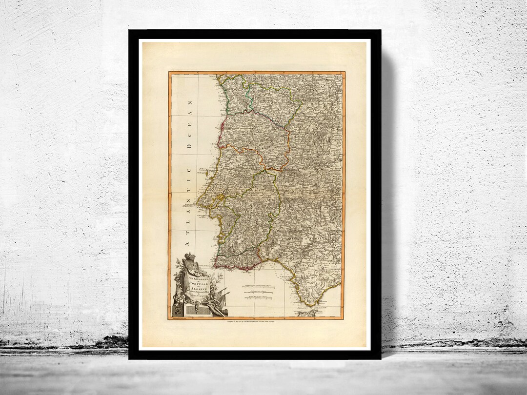 Old Map of Portugal 1794 Mapa De Portugal Portuguese Map Vintage Poster ...