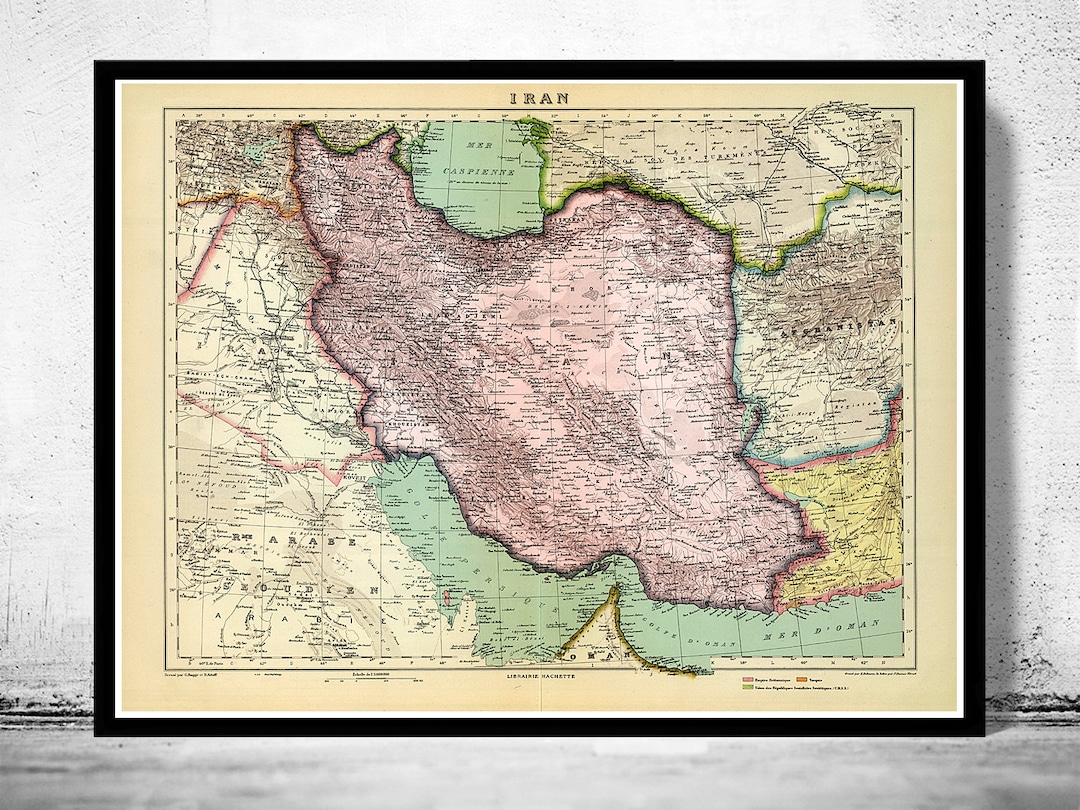 Old Map of Iran 1931 Vintage Map | Vintage Poster Wall Art Print | Wall ...