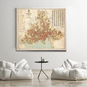 Old Map of Oslo Norway 1901 Vintage Map Oslo | Vintage Map Wall Art ...